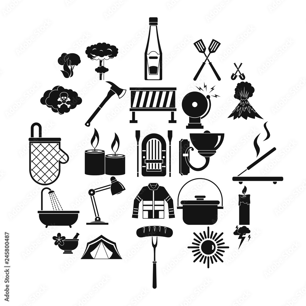 Dry icons set. Simple set of 25 dry vector icons for web isolated on ...