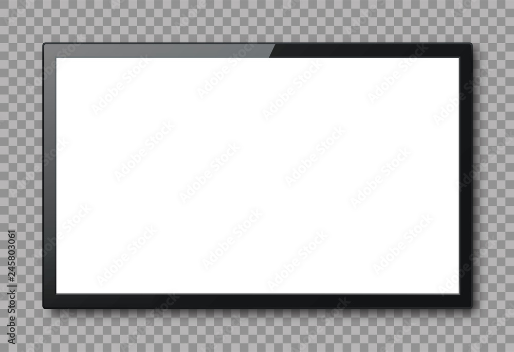 TV screen mockup on transparent background. Vector Stock Vector | Adobe ...