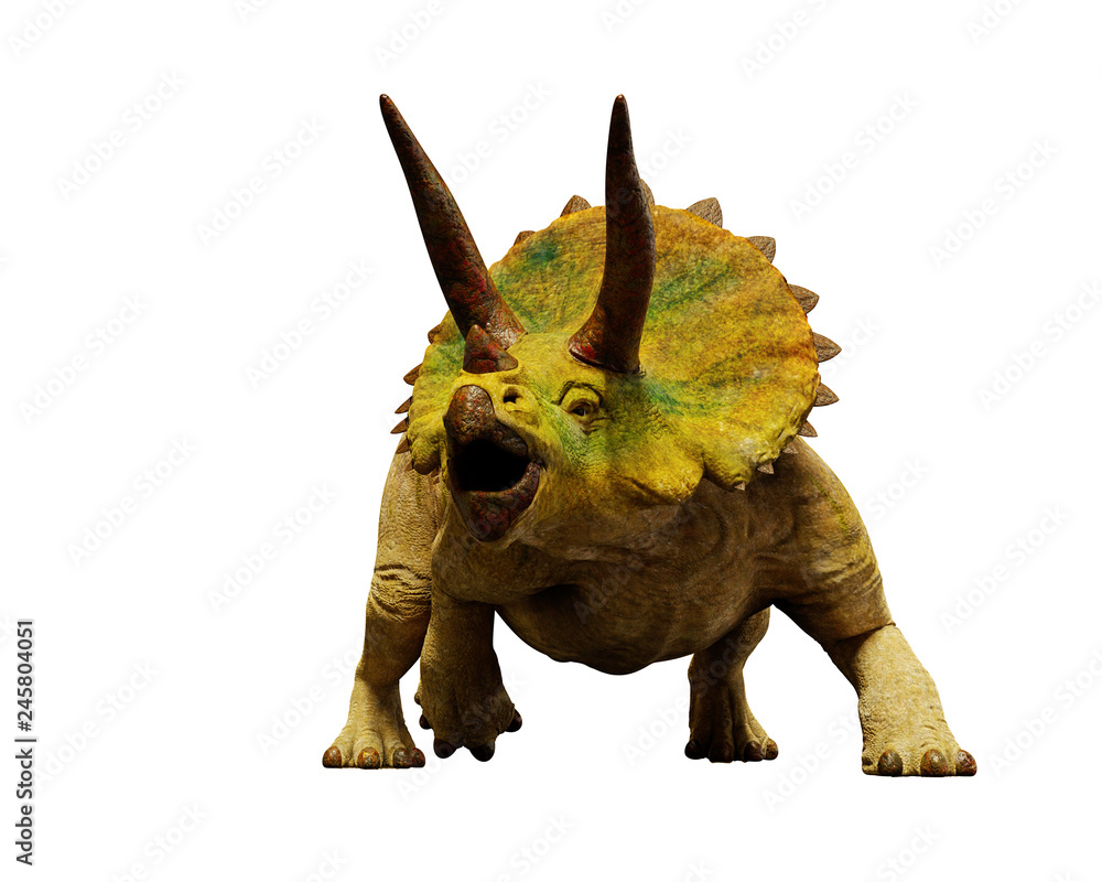 Triceratops horridus dinosaur, extinct prehistoric animal (3d render ...
