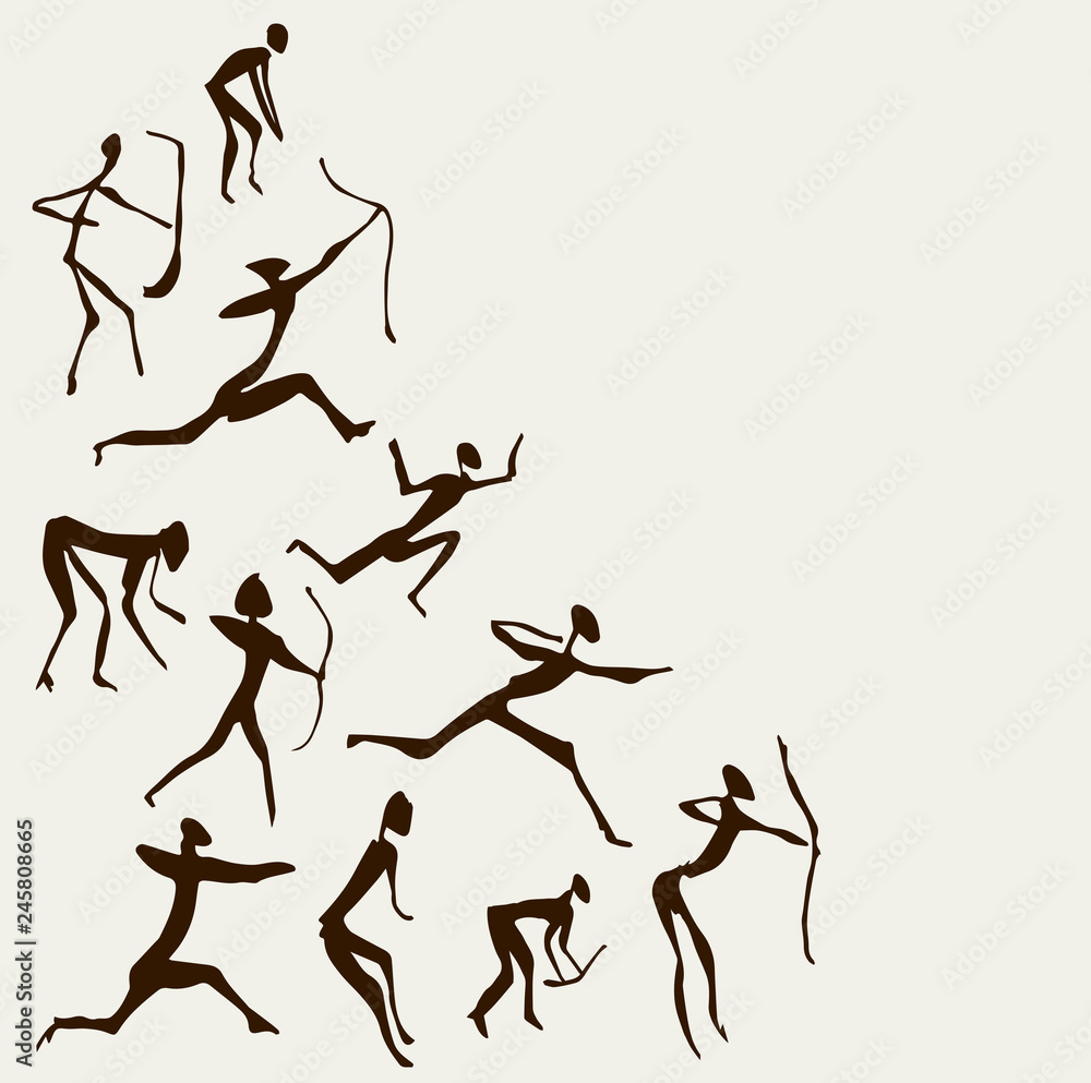 Rock paintings. Vector drawing vector de Stock | Adobe Stock