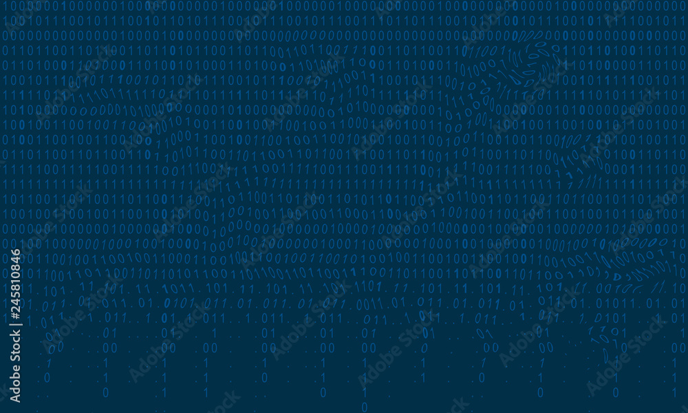 Photo And Art Print Falling Binary Code Background Cvaradinac