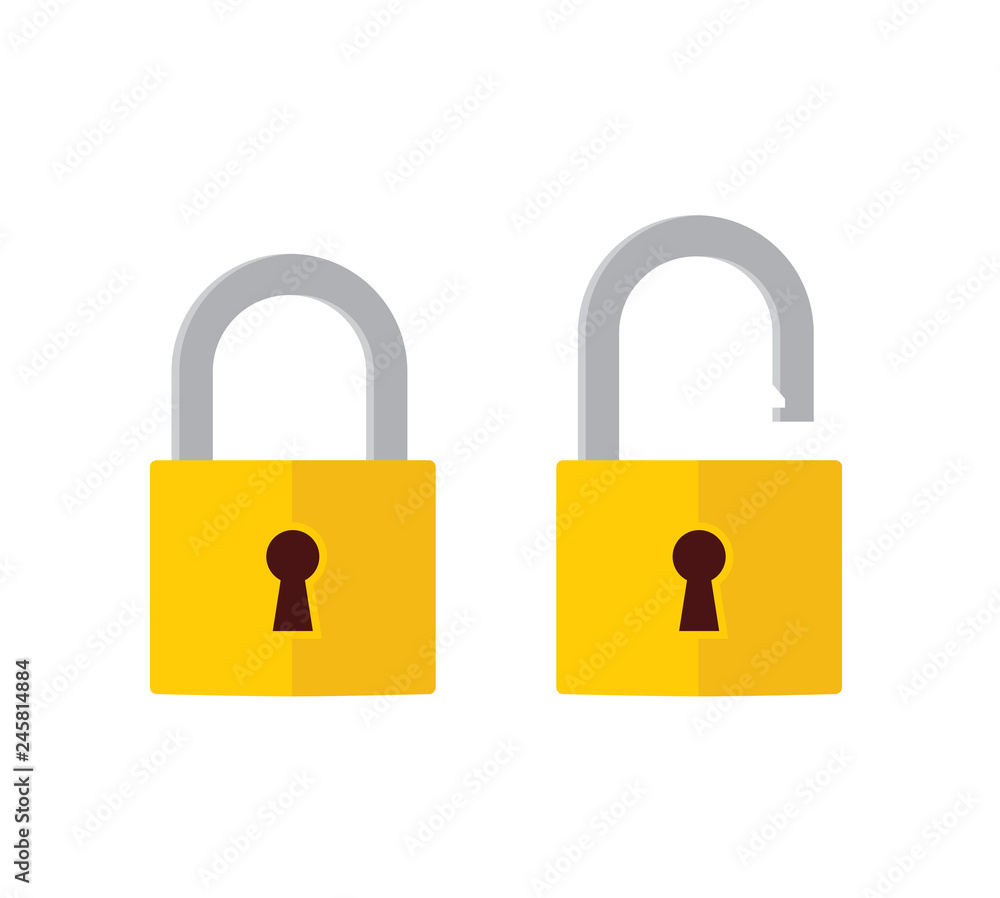 Lock open and lock closed icons. Padlock symbol - stock vector. Stock ... Lock open and lock closed icons. Padlock symbol - stock vector. Stock ...