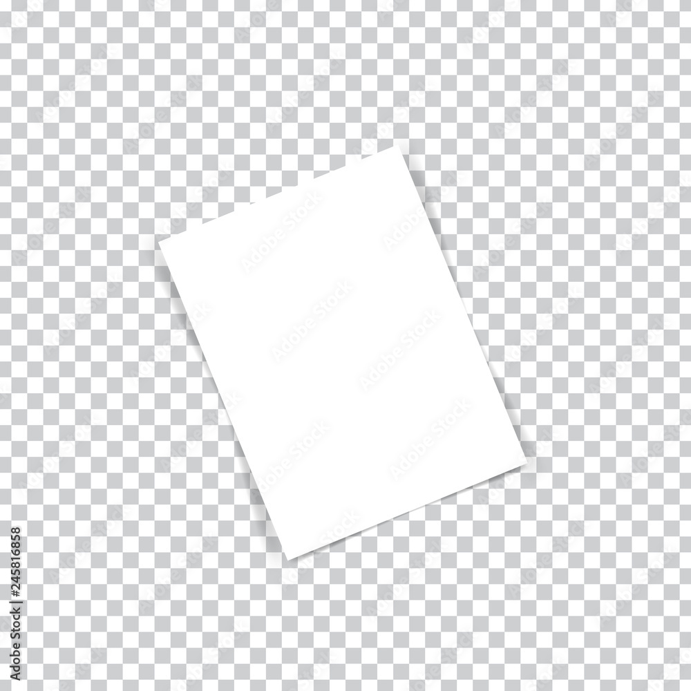 White realistic sheet of paper on a transparent background. Vector ...