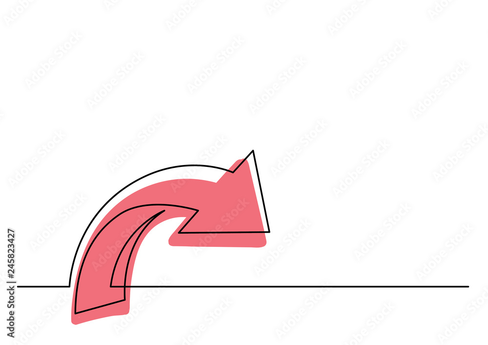 continuous line drawing of arrow Stock Vector | Adobe Stock