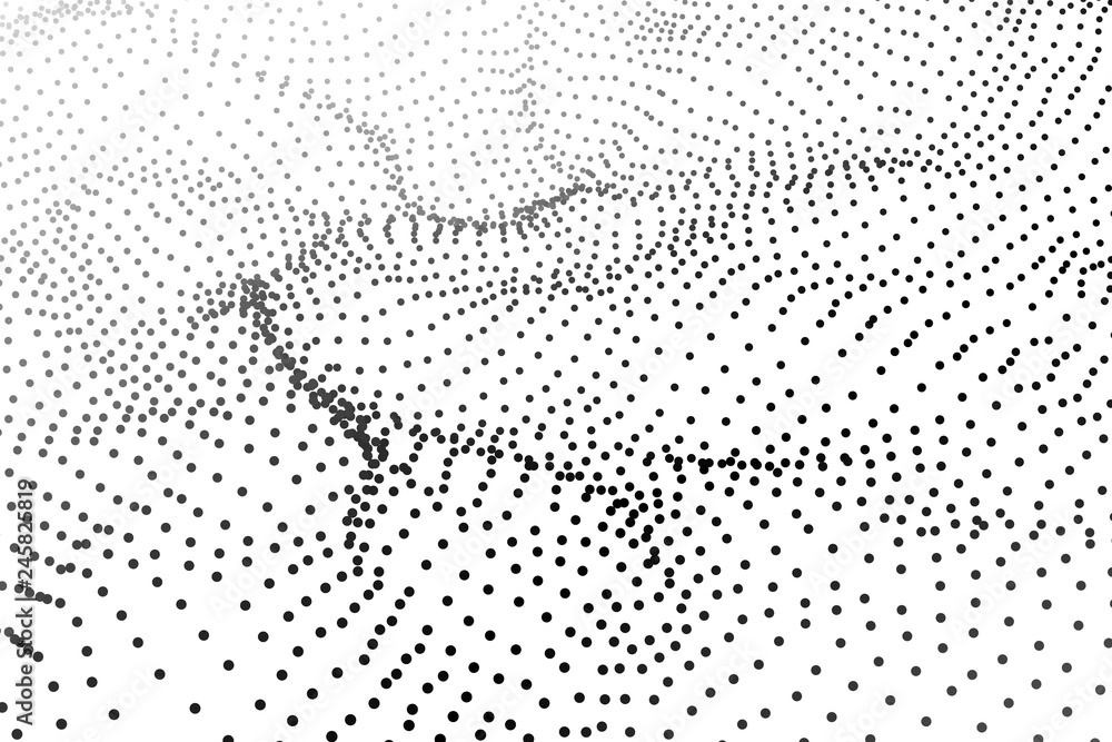 Wave 3d. Wave of particles. Futuristic point wave. Design for poster ...