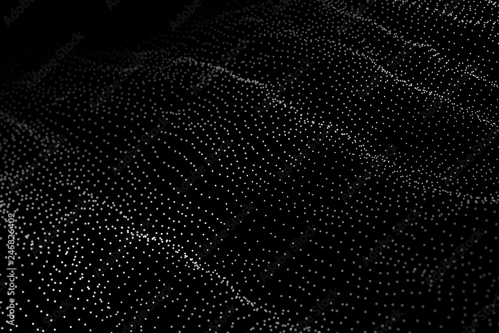 Wave 3d. Wave of particles. Futuristic point wave. Design for poster ...