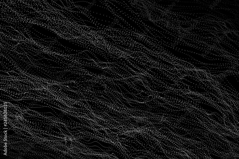 Wave 3d. Wave of particles. Futuristic point wave. Design for poster ...