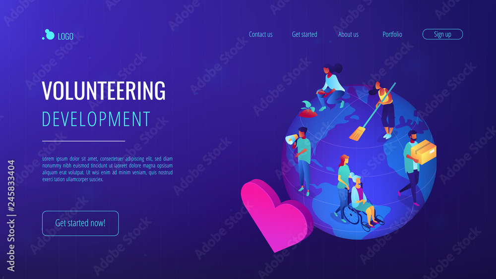 Volunteers at work on globe cleaning, helping the elderly, planting and ...