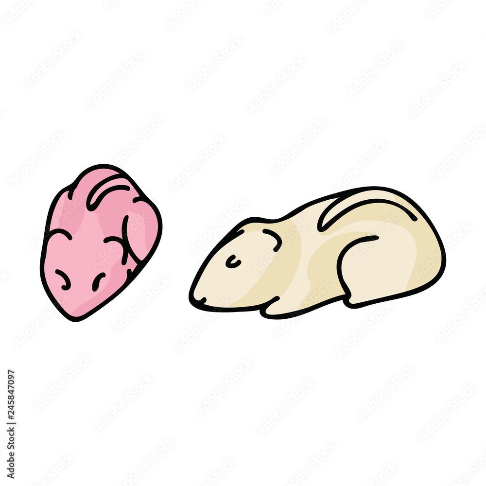 Cute chocolate mice cartoon vector illustration motif set. Hand drawn ...