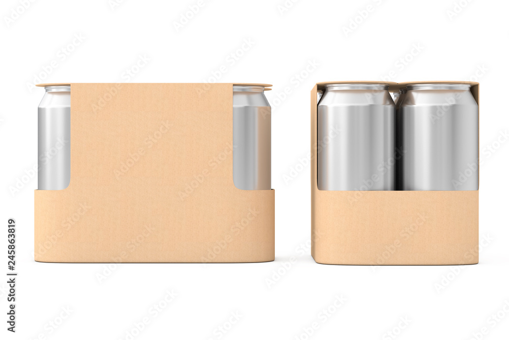 Blank Сardboard Package for Drink Beer Cans with Blank Spase for Your ...