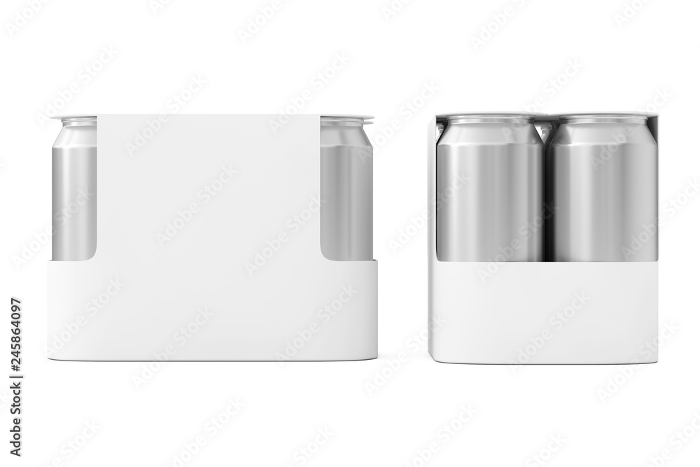 White Blank Paper Package for Drink Beer Cans with Blank Spase for Your ...