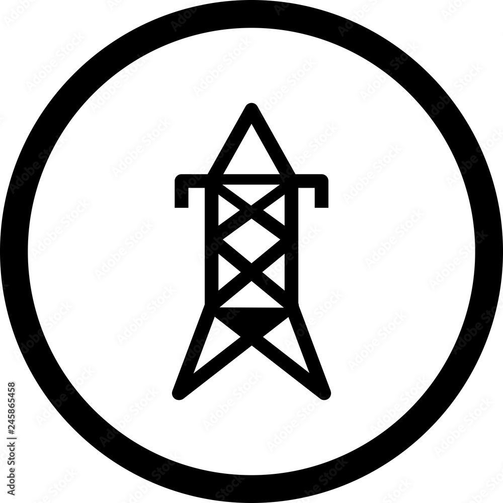 Vector Electric tower Icon Stock Vector | Adobe Stock
