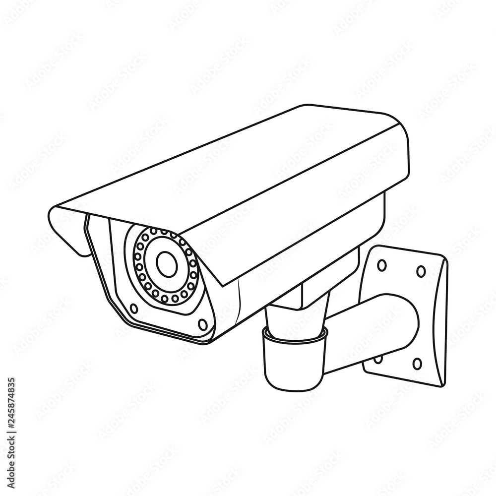 Vector design of cctv and camera sign. Set of cctv and system stock ...