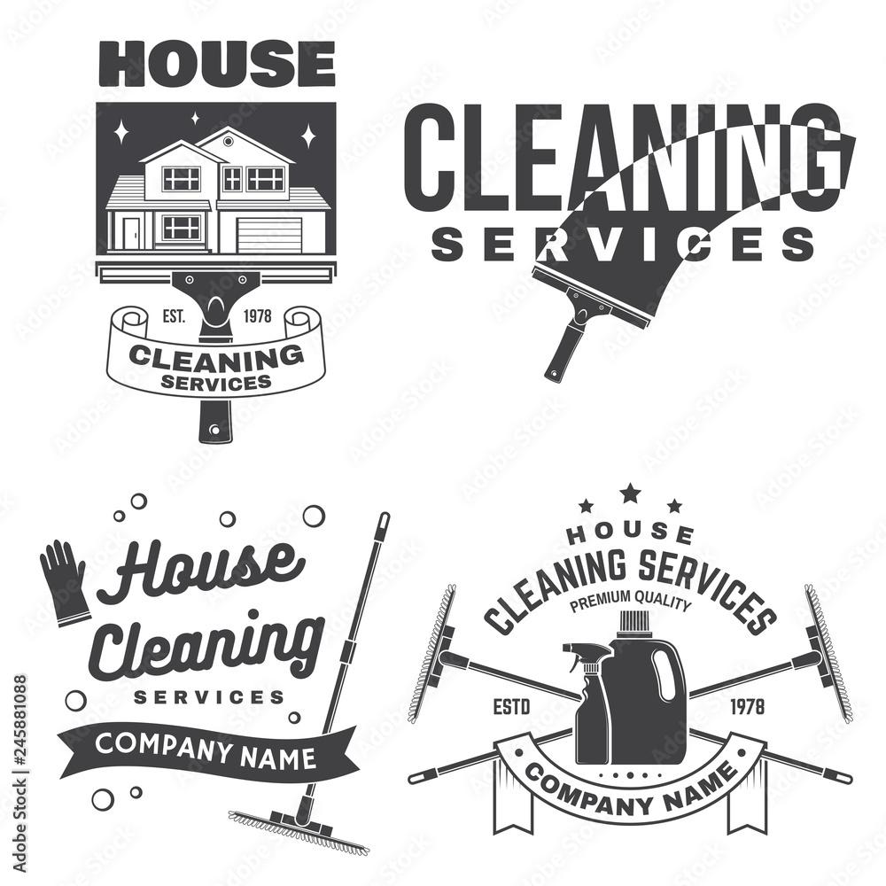 Cleaning company badge, emblem. Vector illustration. Concept for shirt ...
