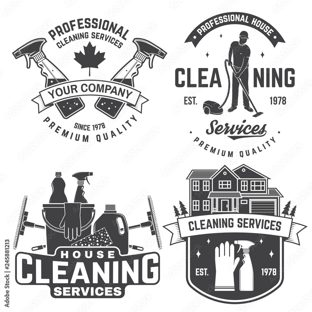 Cleaning company badge, emblem. Vector illustration. Concept for shirt ...