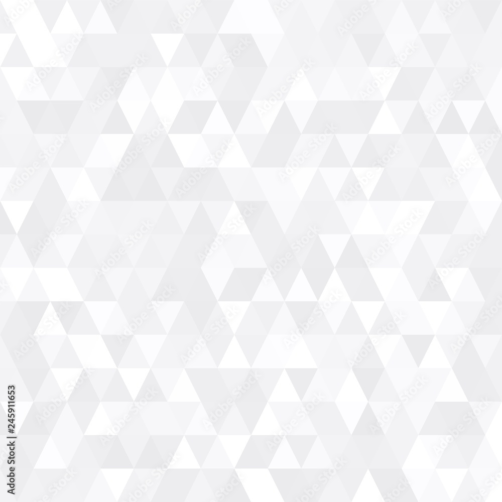 Triangular low poly, light grey, silver, mosaic abstract pattern background, Vector polygonal ...