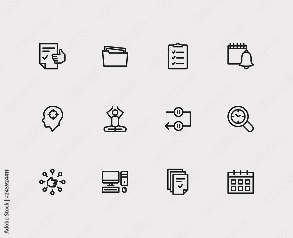 Task icons set. Mediate and task icons with capability, tasks and group ...