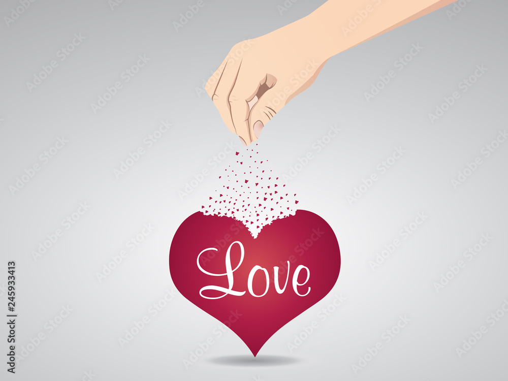 Human hands shaking heart particles vector illustration Stock Vector ...
