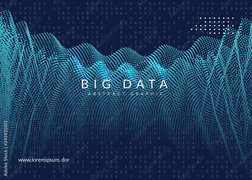 Big data background. Technology for visualization, artificial ...