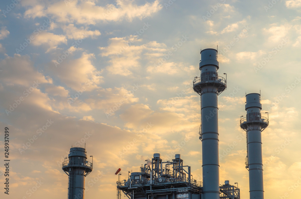 Natural gas combined cycle power plant and Turbine generator Stock ...