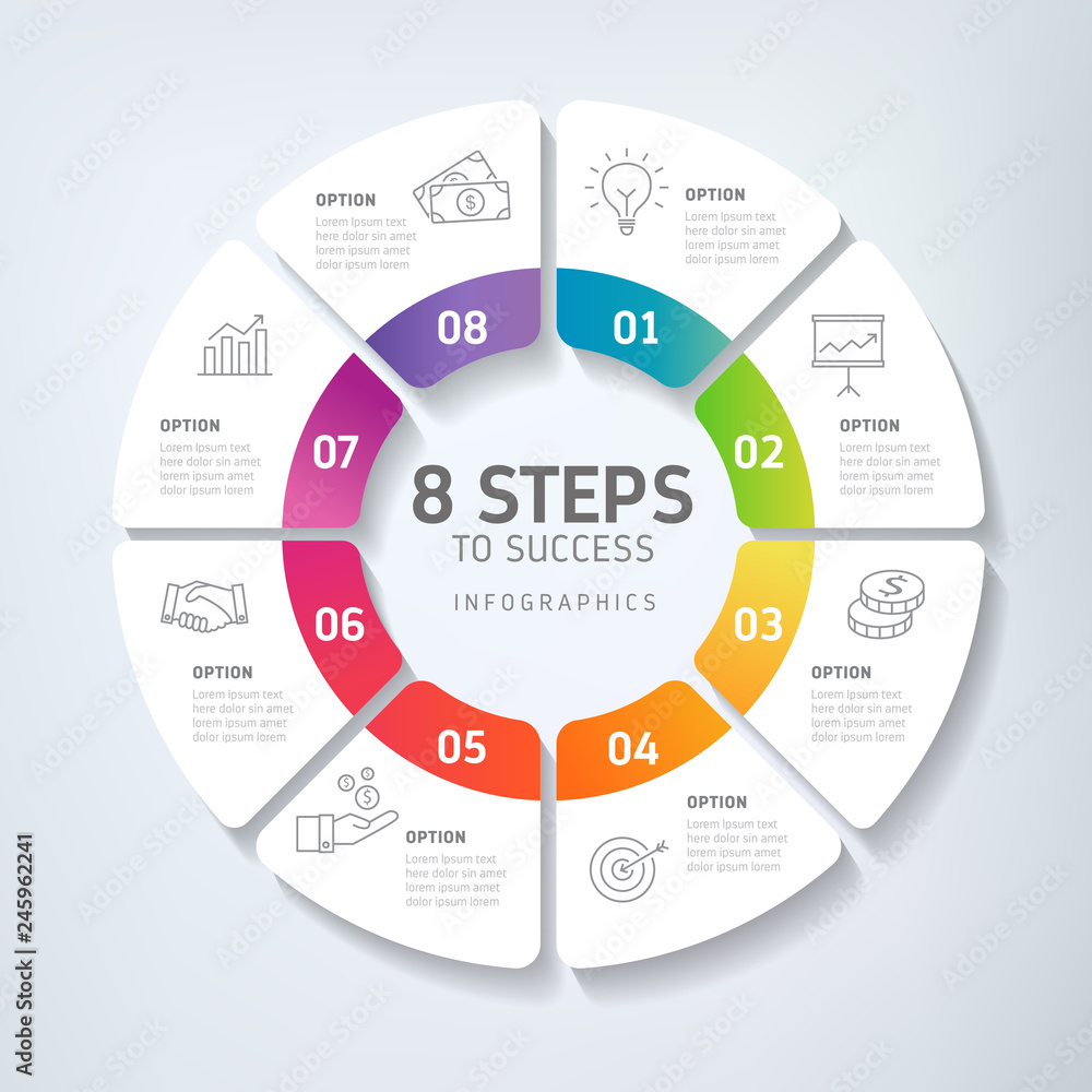 Steps To Sucess - TImeline, Infographics Stock Vector | Adobe Stock