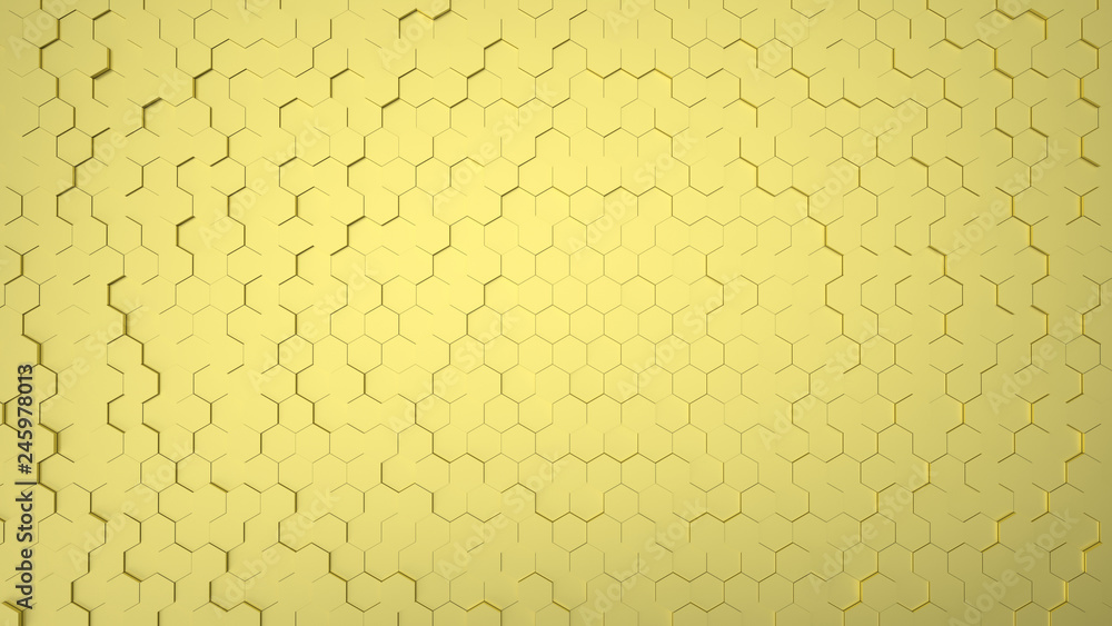 Geometric hexagonal abstract gold background. Surface with hexagonal ...