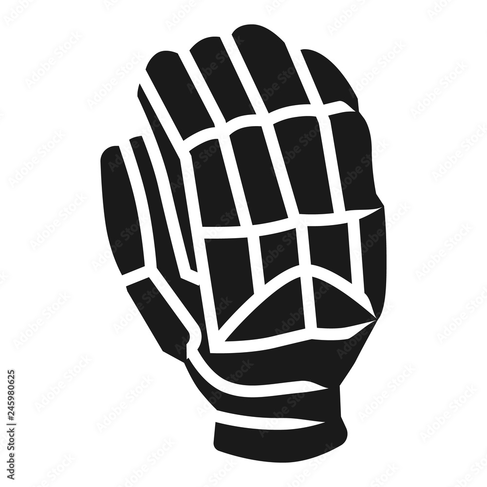 Right cricket glove icon. Simple illustration of right cricket glove ...