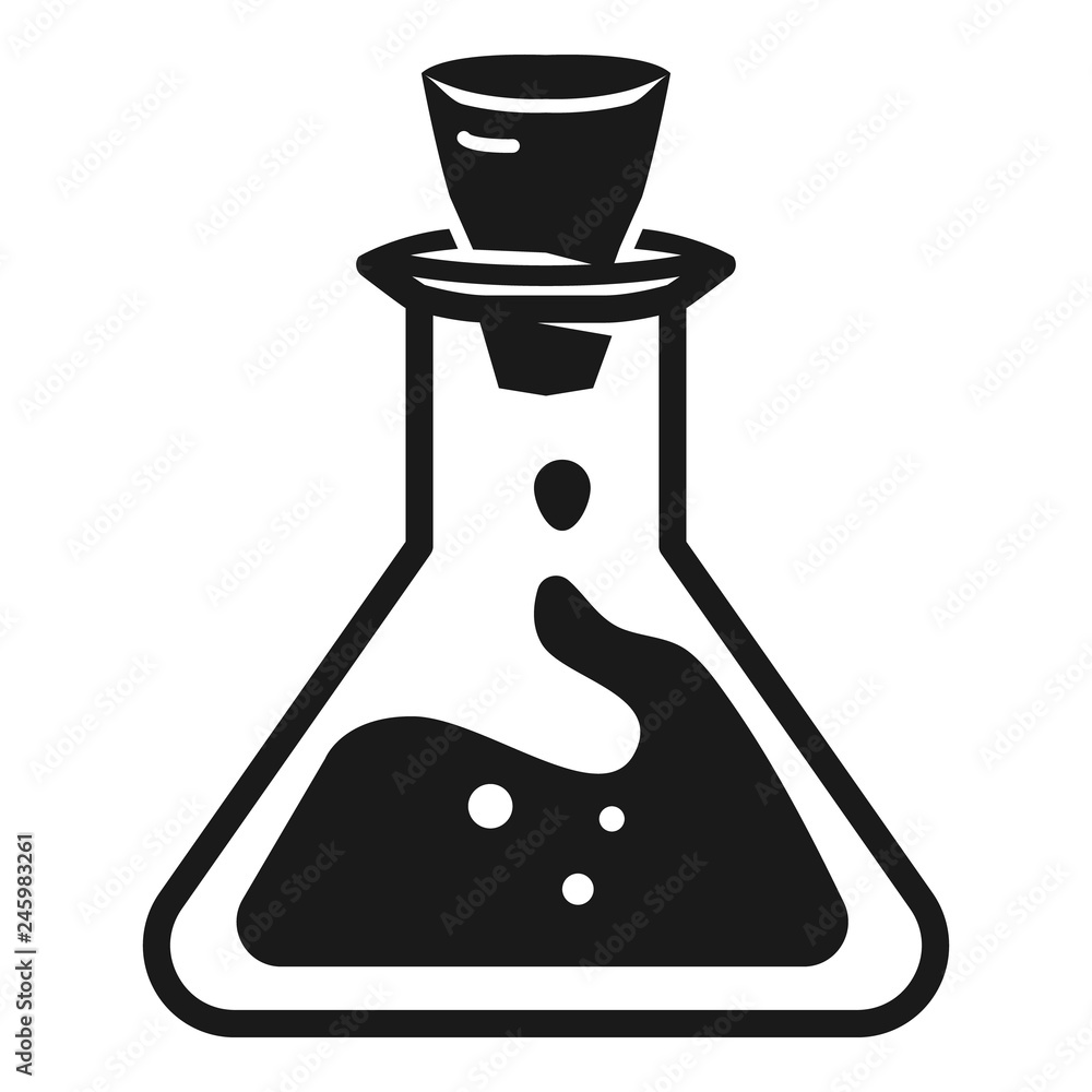 Triangular flask icon. Simple illustration of triangular flask vector ...