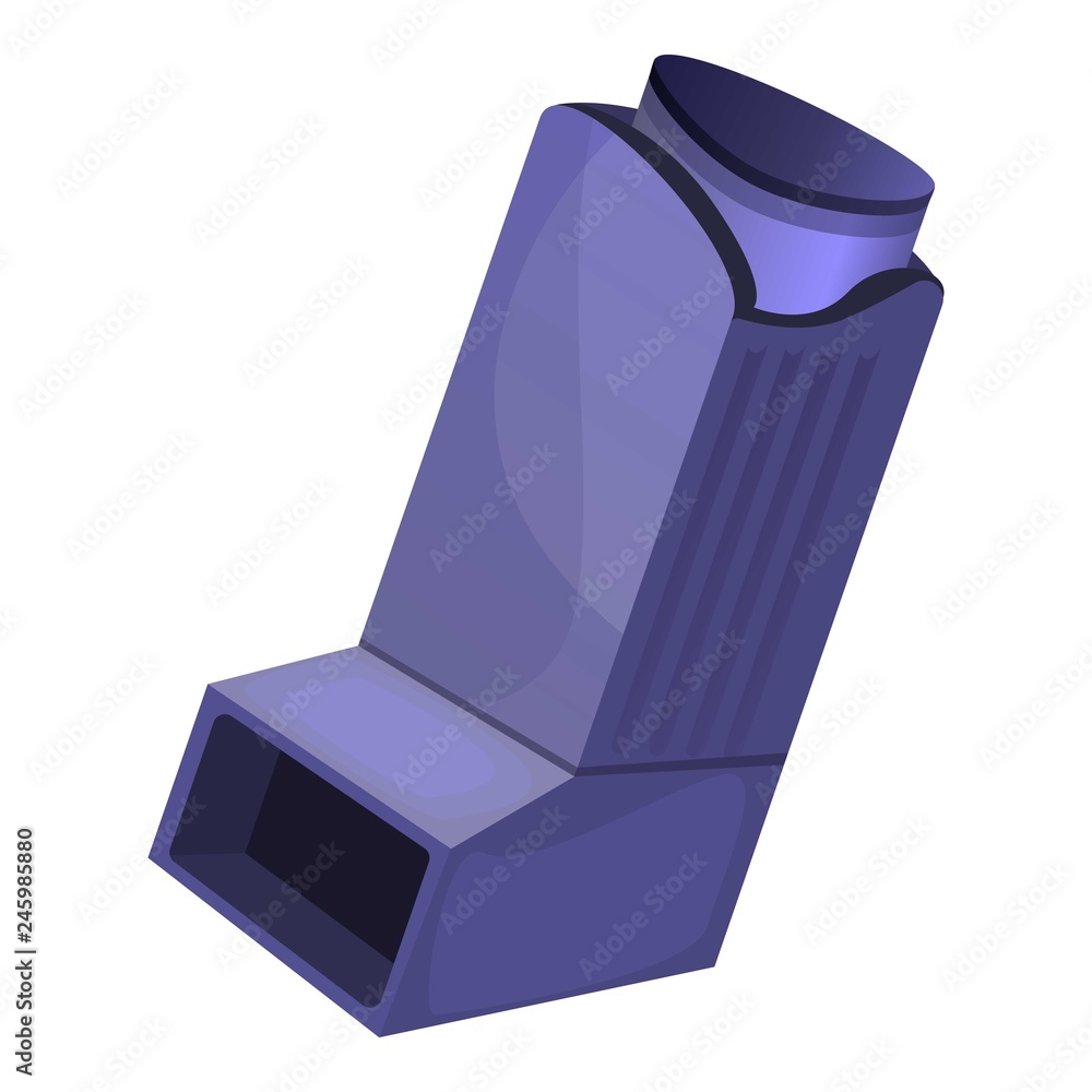 Blue inhaler icon. Cartoon of blue inhaler vector icon for web design ...
