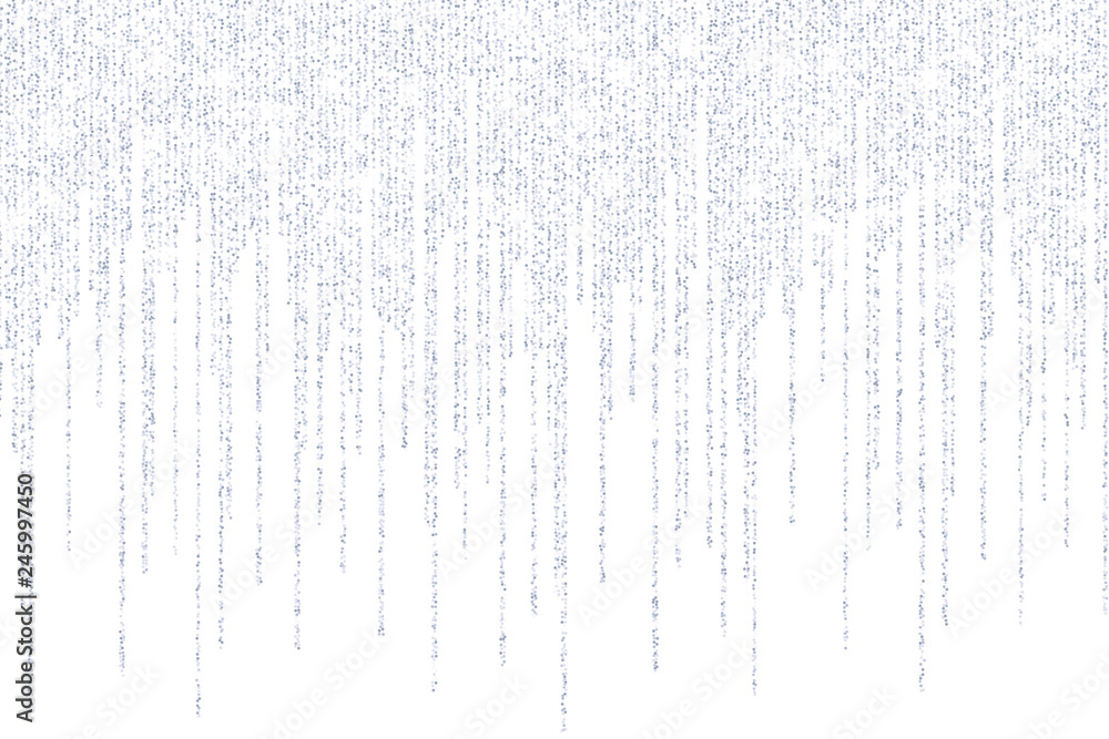 Vecteur Stock Vector falling in lines silver glitter confetti dots rain ...