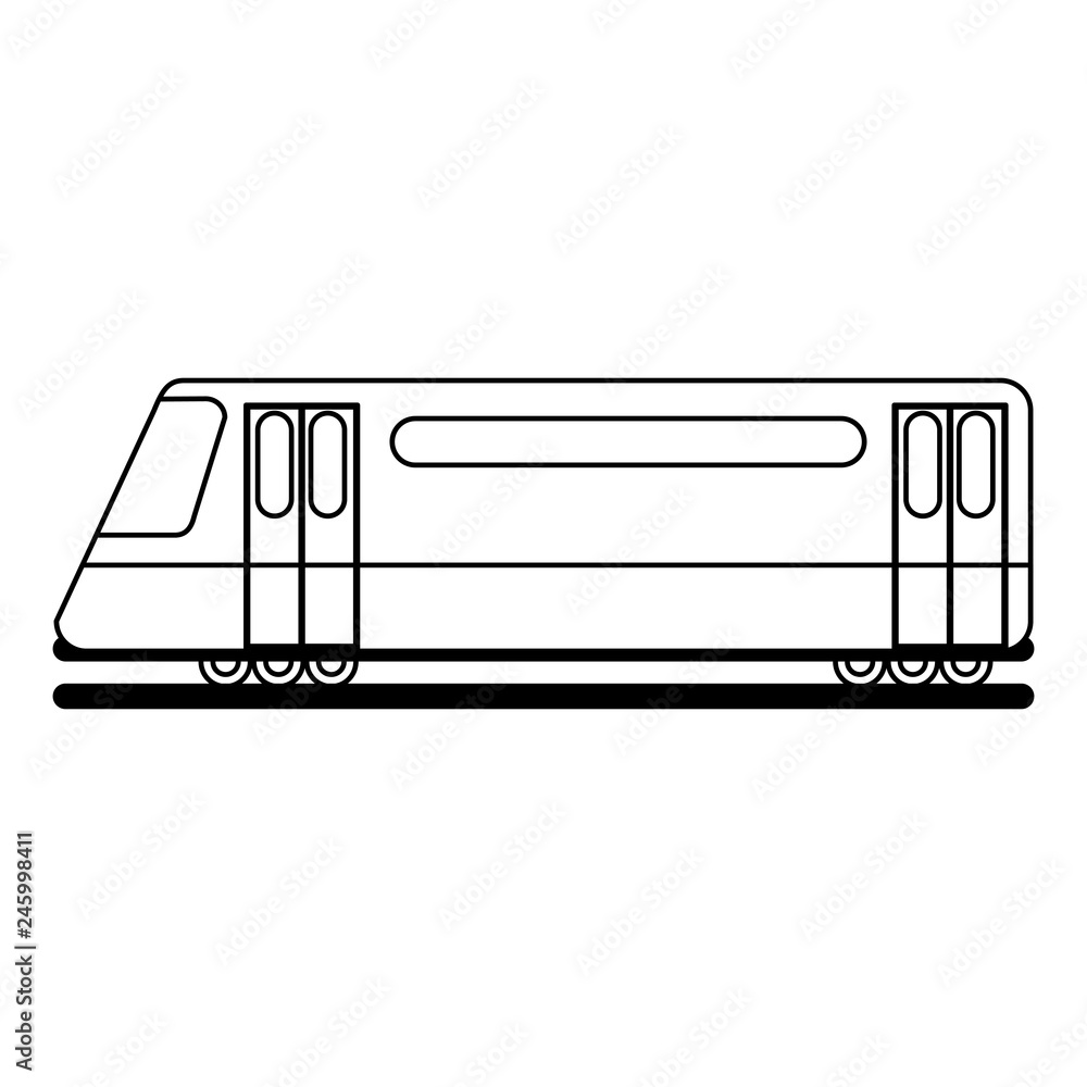 Train Side View Vector