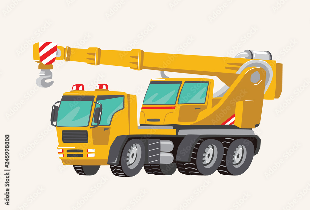 Funny cute hand drawn cartoon vehicles. Toy Car. Bright cartoon yellow ...