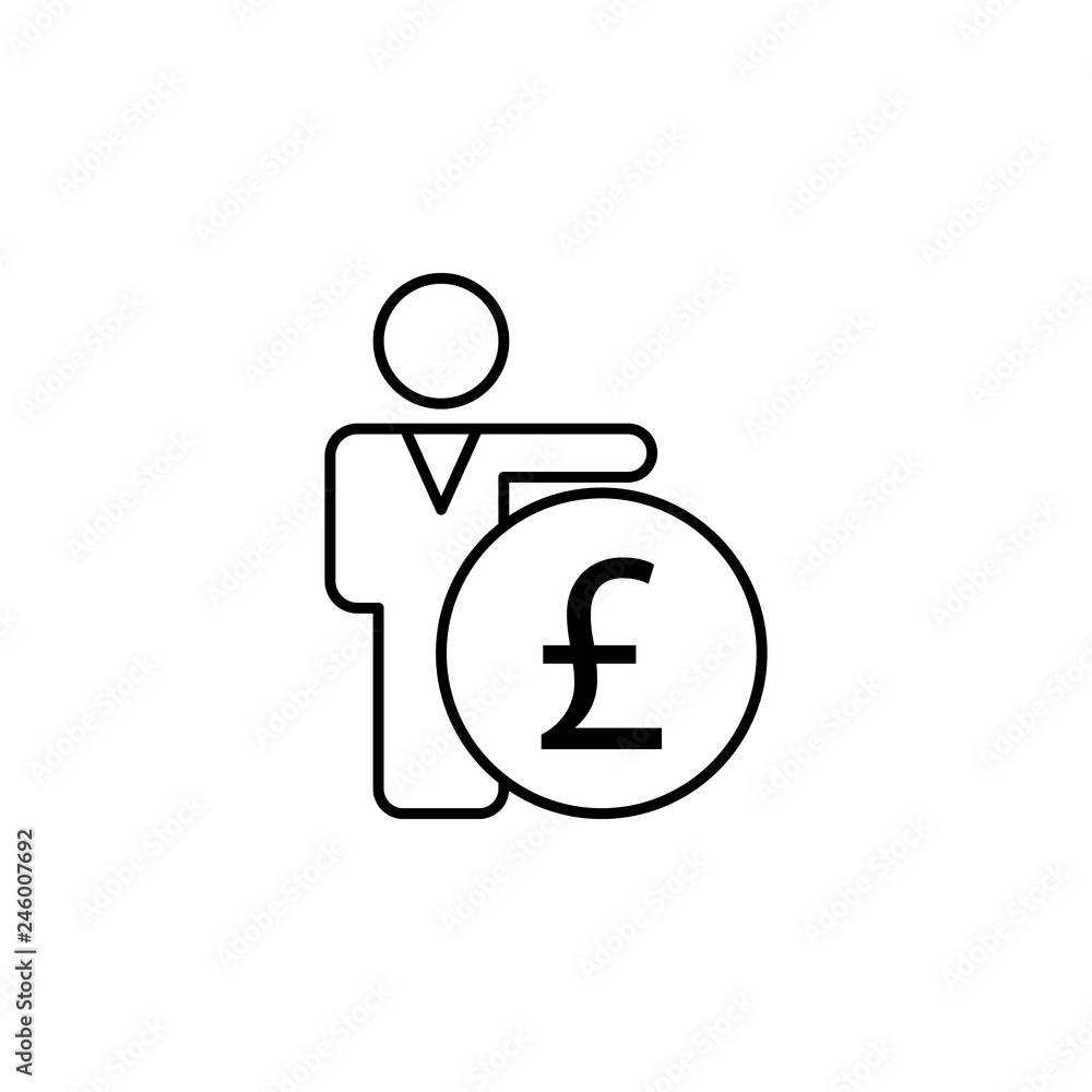 worker, human, pound icon. Element of finance illustration. Signs and ...
