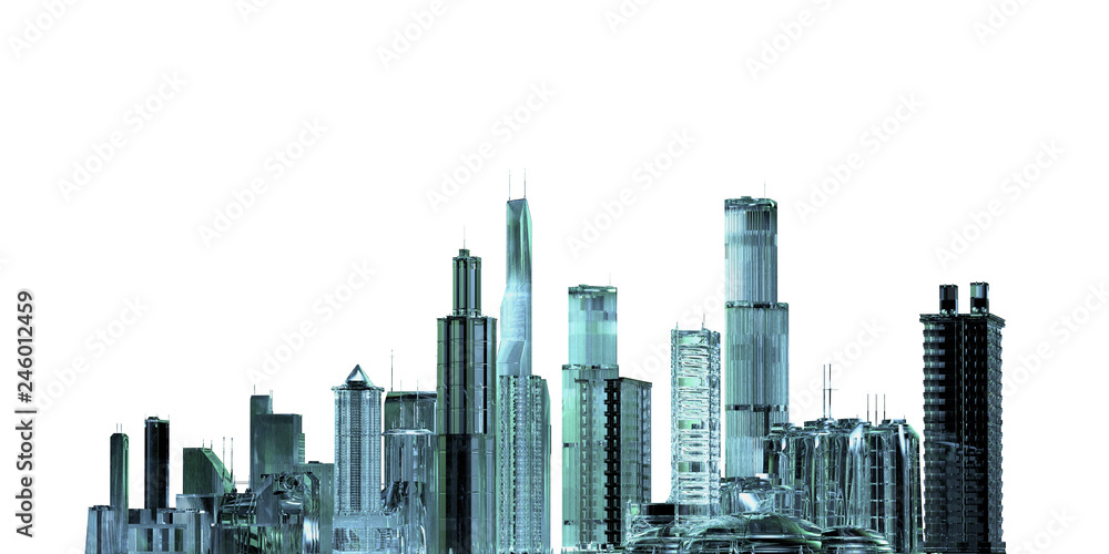 3D Illustration of a layout of the city of the future 3d render Stock ...
