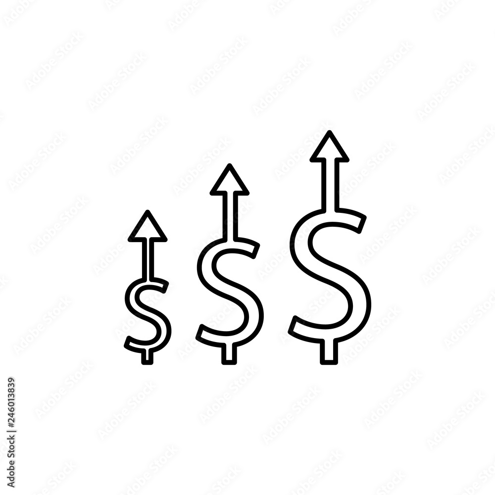 dollar, up, arrow icon. Element of finance illustration. Signs and ...