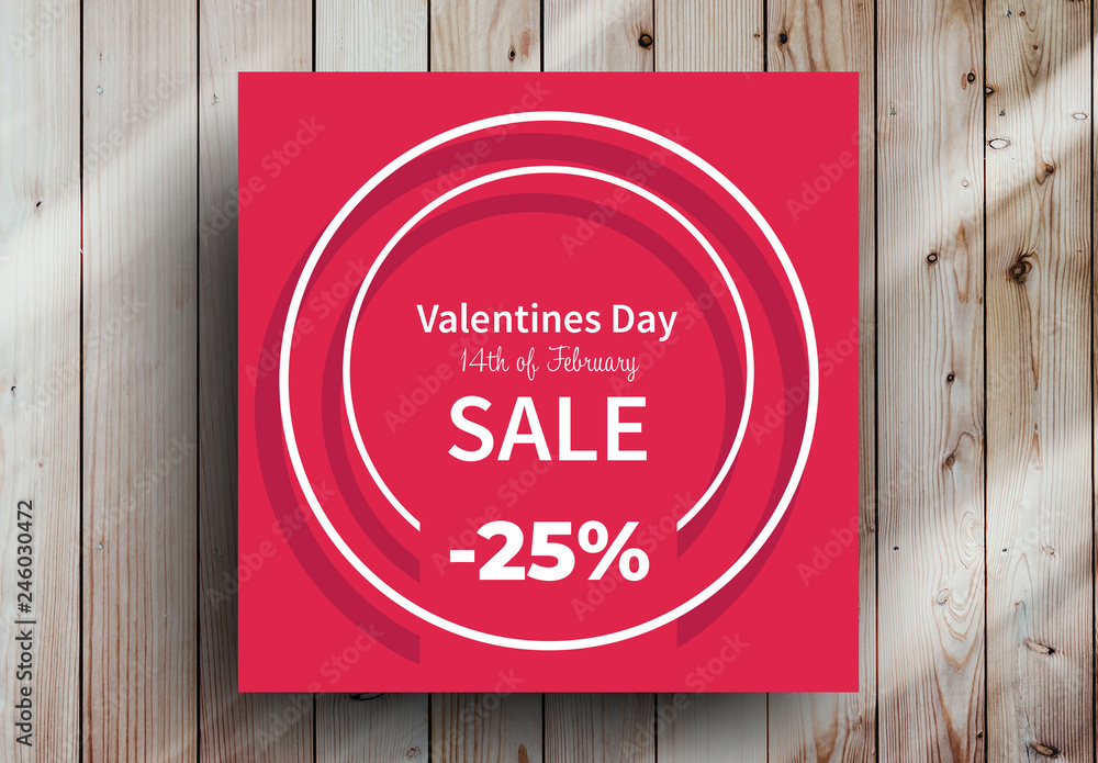 Sale Card Layout With White Circle Frames Stock Template | Adobe Stock