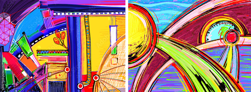 digital abstract art painting composition Stock Vector | Adobe Stock