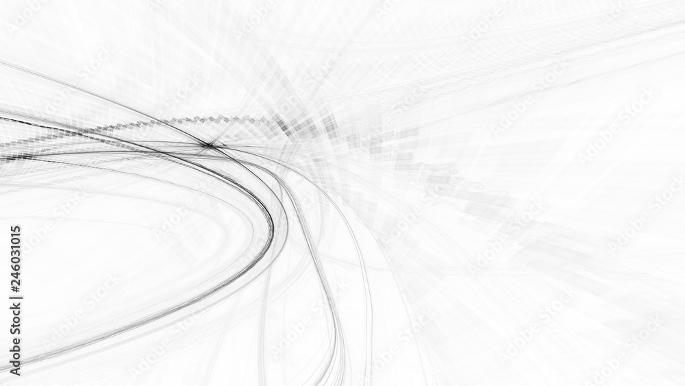 Abstract digital art background. White texture of curves ands grids ...