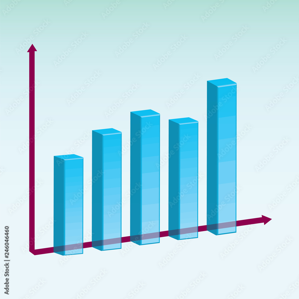 3D Bar Graph Vector Illustration Chart Diagram Stock Vector | Adobe Stock