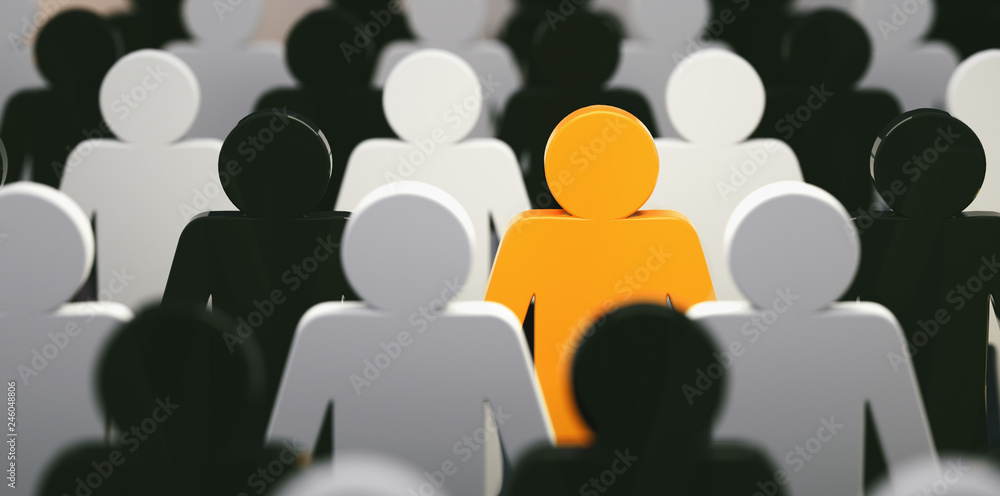 Stand out from the crowd and different creative idea concepts, man ...