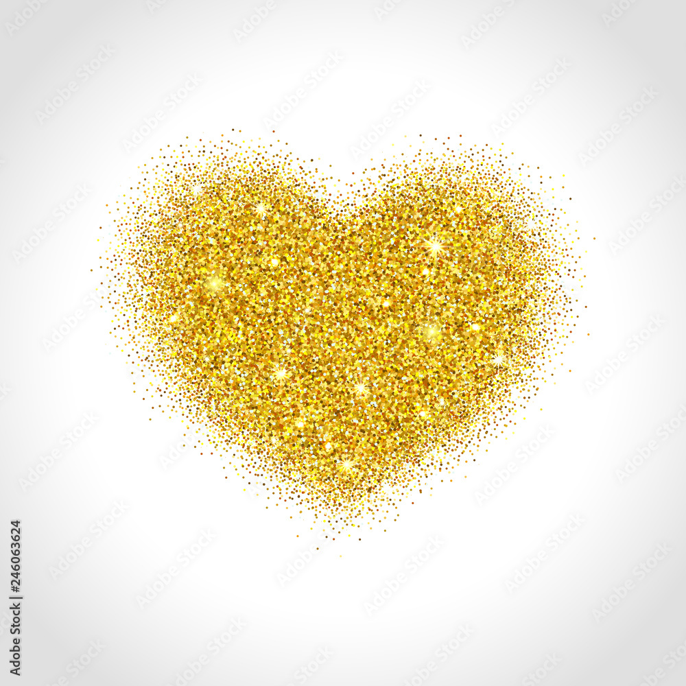 Gold Glitter Heart
