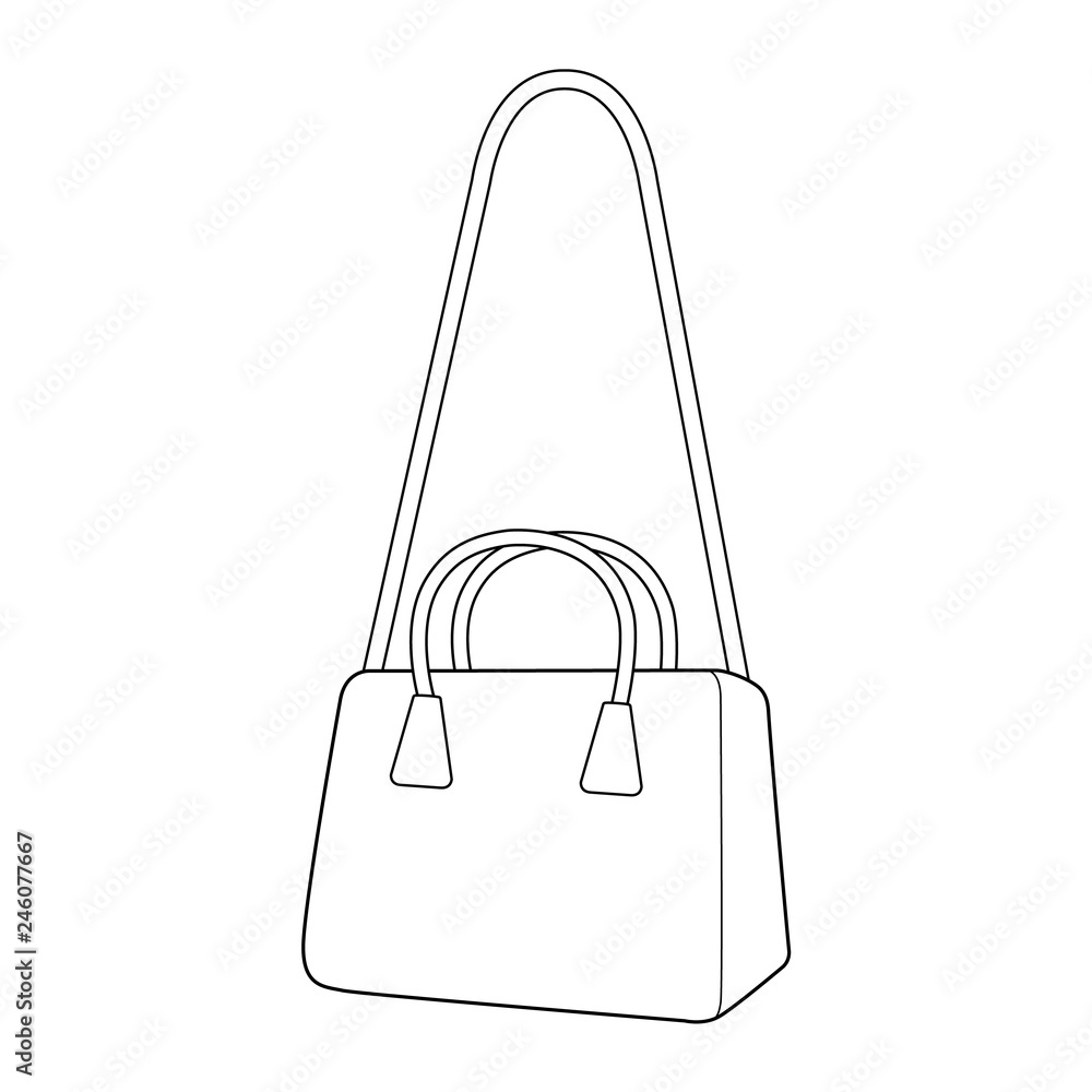BAG Fashion flat technical drawing vector template Stock Vector | Adobe ...