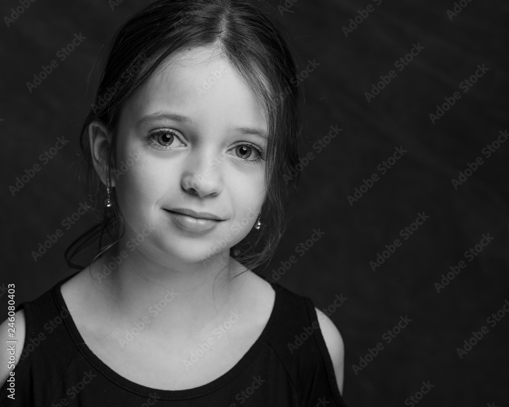 9 years old girl portrait Stock Photo | Adobe Stock