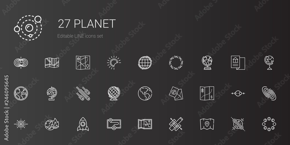 planet icons set Stock Vector | Adobe Stock