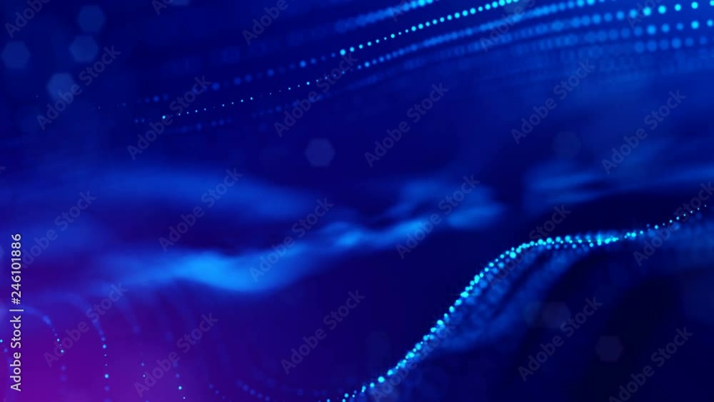 4k abstract looped backgrounds with luminous particles with depth of ...