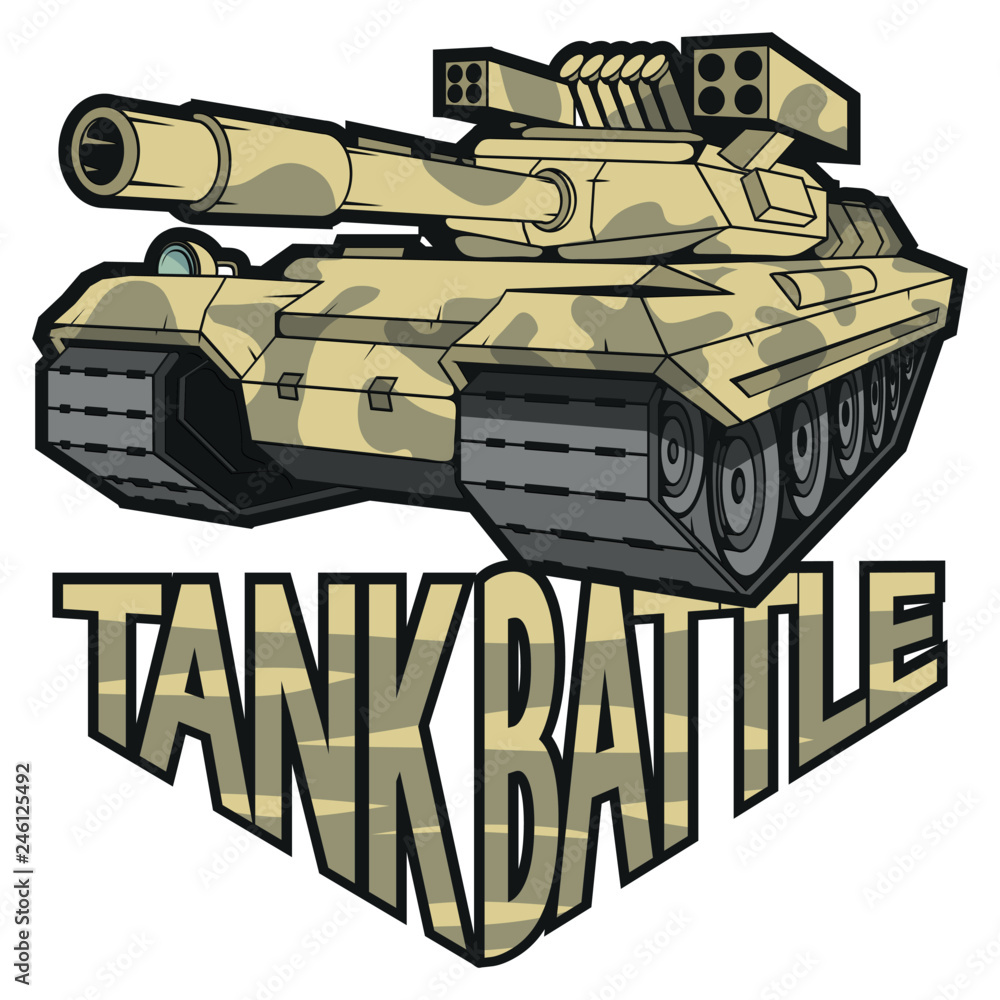 colored battle tank logo, vector graphics to design Stock Vector ...