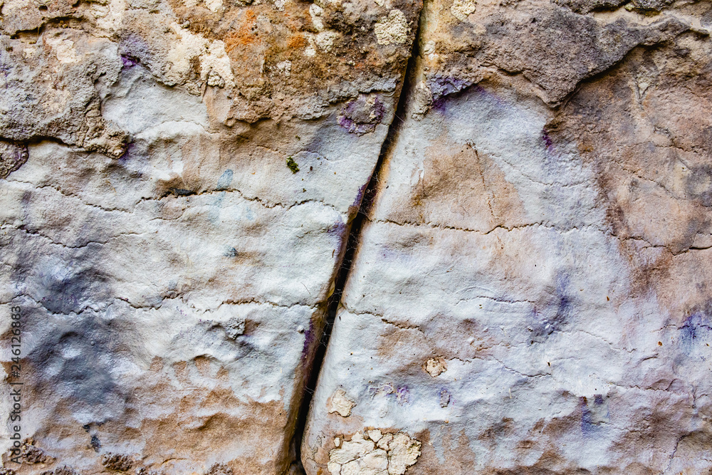 Closeup - beautiful structure of an ancient rock texture formation ...