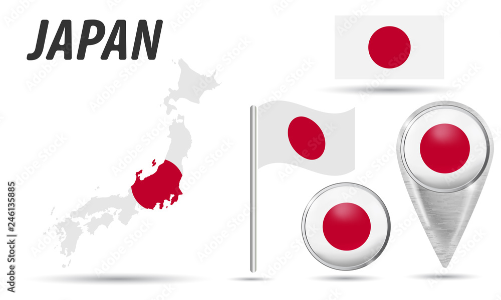 LAPAN. Set flag, map pointer, button, waving flag, symbol, flat icon ... LAPAN. Set flag, map pointer, button, waving flag, symbol, flat icon ...