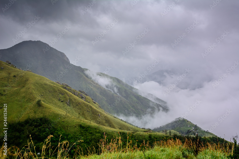 Munnar (also known as tea capital of India) during Monsoon in Kerala ...