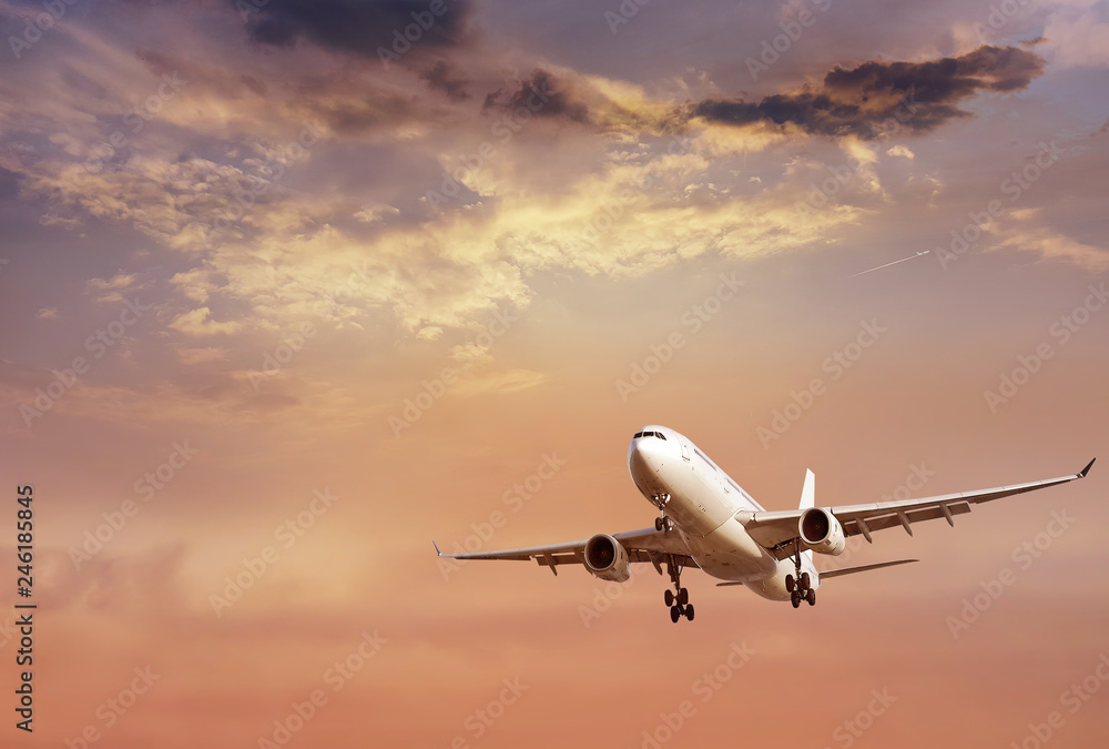 Jet aircraft in flight Stock Photo | Adobe Stock